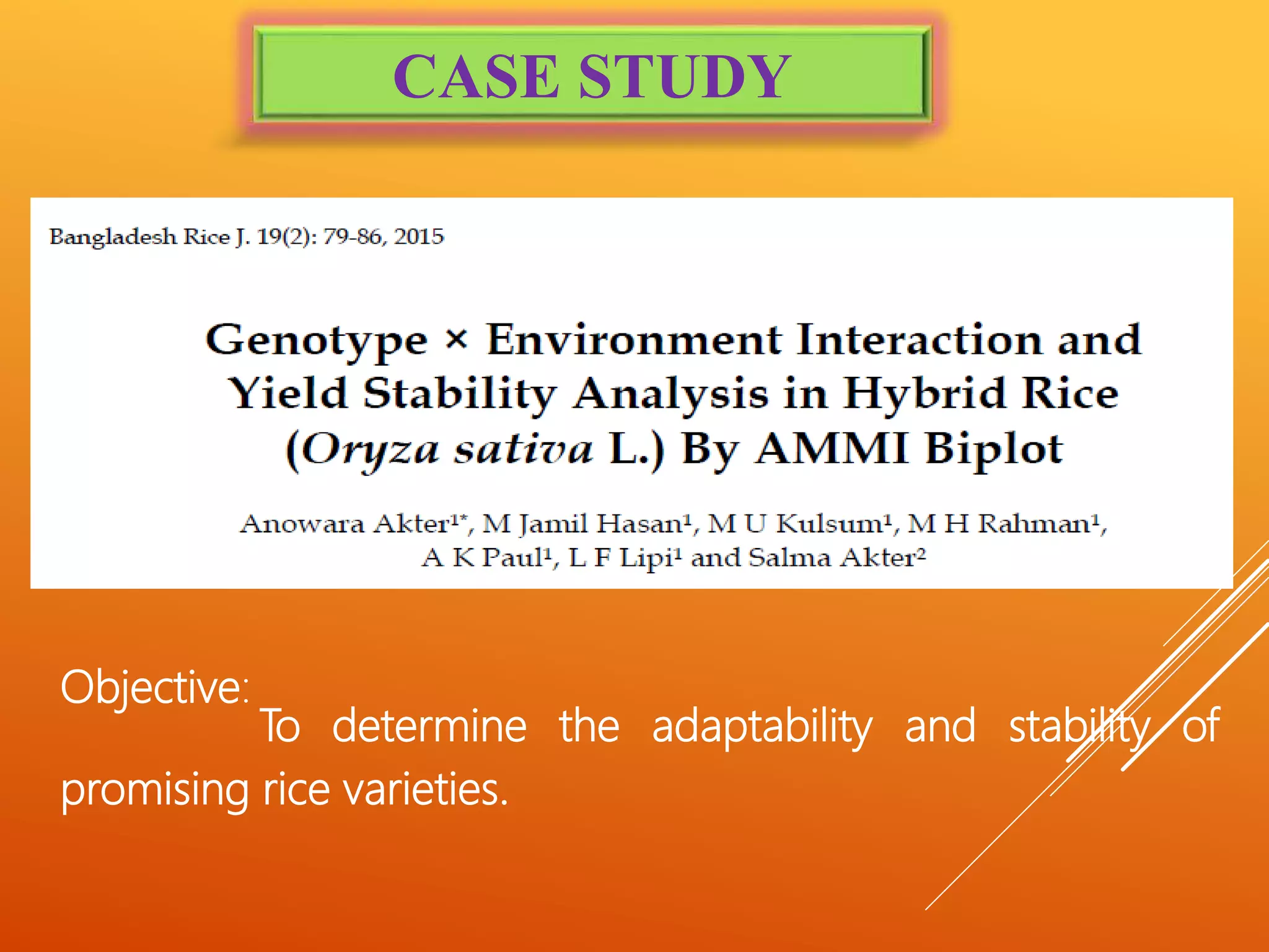 Ammi model for stability analysis | PPTX