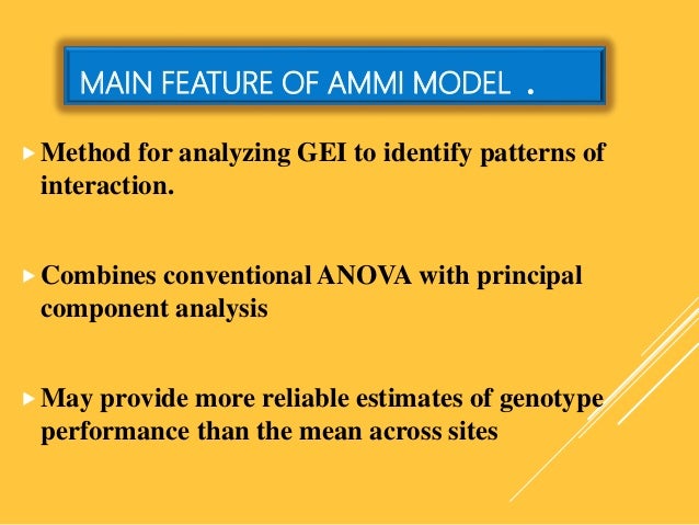 Ammi model for stability analysis Ammi model for stability analysis