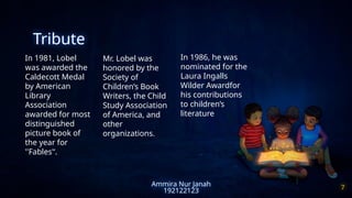 PPT ARNOLD LOBEL-Children's Literature.pptx