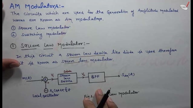 Am modulator square law modulator | PPTX | Law