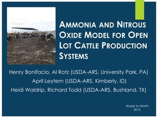 Ammonia and Nitrous Oxide Model for Open Lot Cattle Production Systems ...