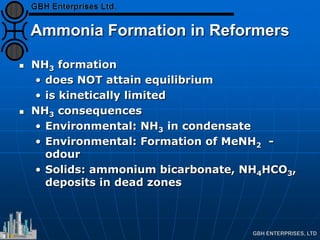 Ammonia Formation over Steam Reforming Catalysts | PDF