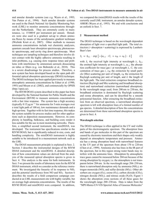 Ammoniak two instruments based on differential optical absorption ...