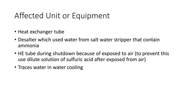 Ammonia SCC based on API 571 Damage Mechanism | PPTX