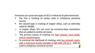 Ammonia SCC based on API 571 Damage Mechanism | PPTX