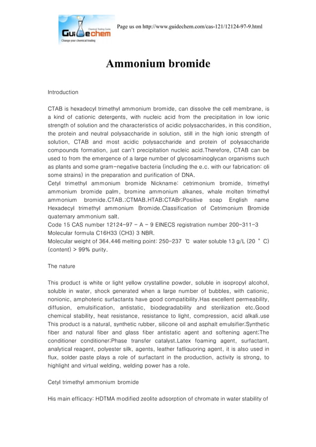 Ammonium bromide | PDF