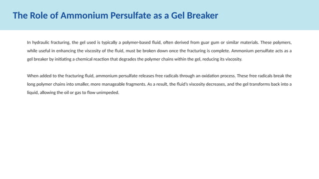 Efficient Gel Breaking Solutions for Oilfield Operations | PPTX