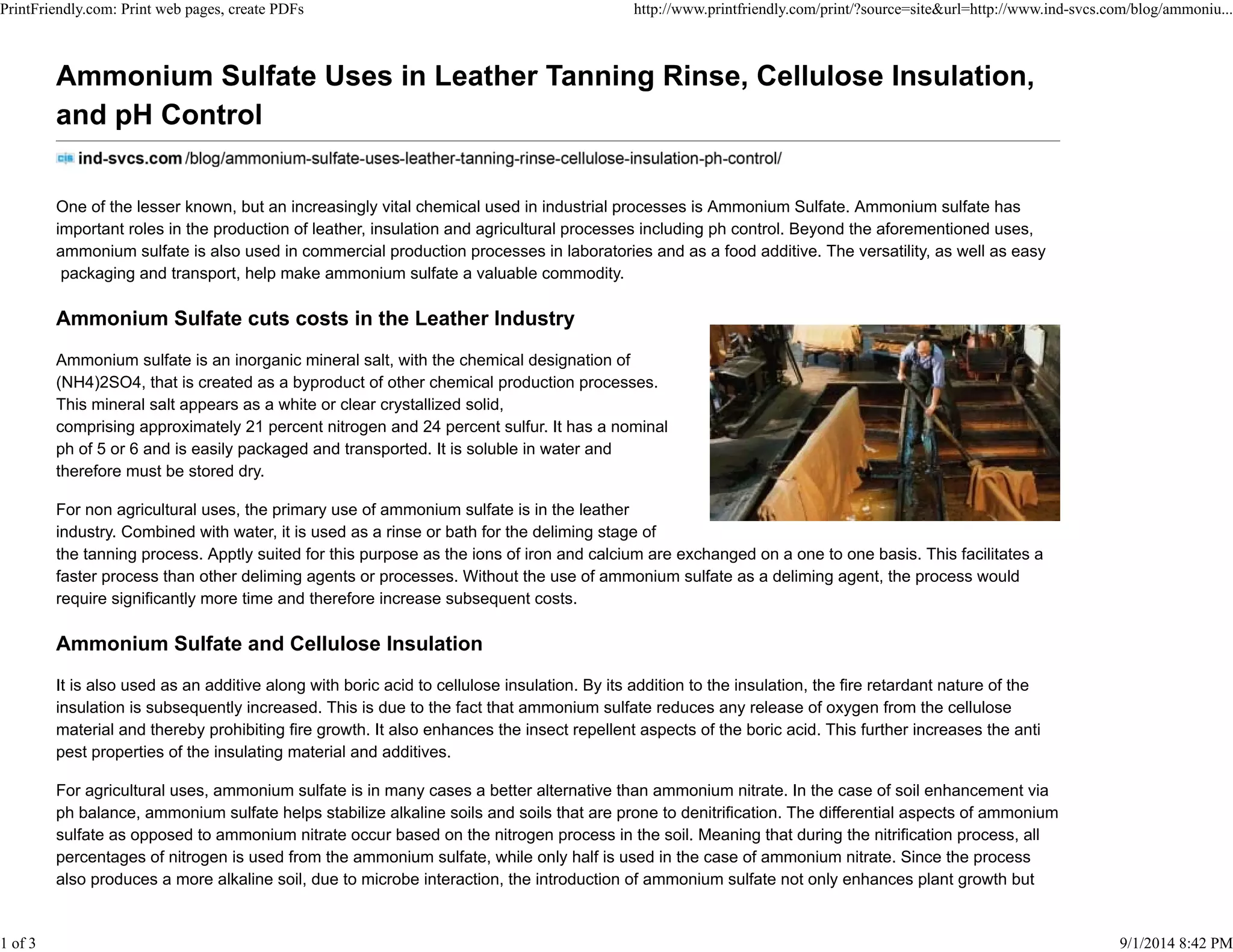Ammonium sulfate uses in leather tanning rinse, cellulose insulation ...