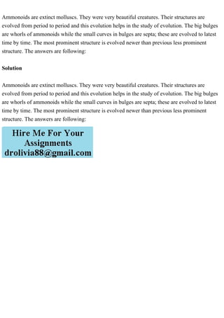 Ammonoids are extinct molluscs. They were very beautiful creatures. .pdf