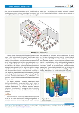 Crimson Publishers-Production Scheduling in Block Caving with Consideration of Material Flow | PDF