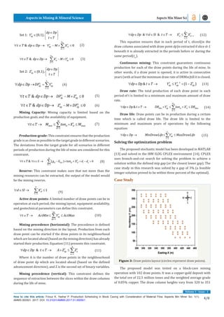 Crimson Publishers-Production Scheduling in Block Caving with Consideration of Material Flow ...