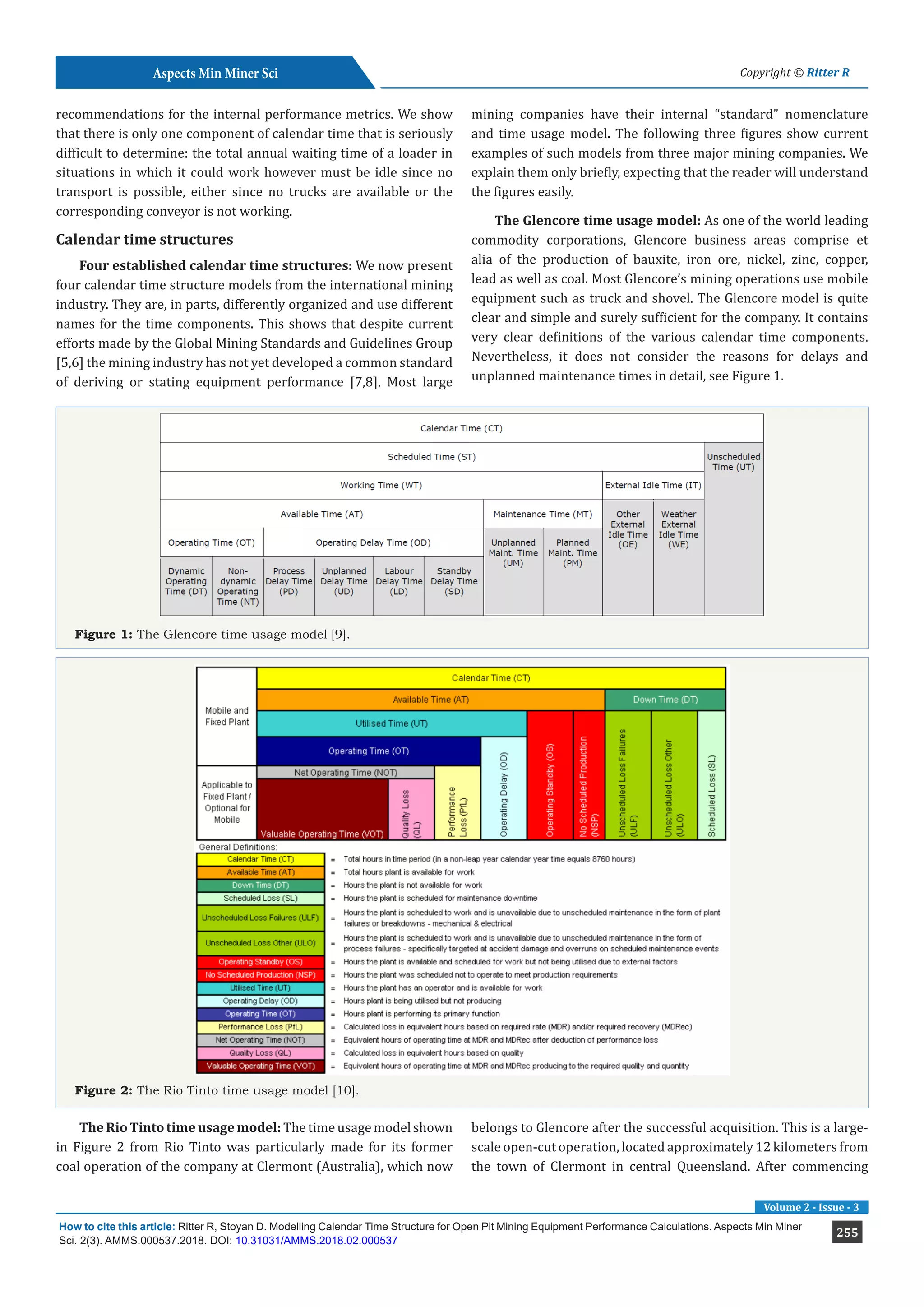 Modelling Calendar Time Structure for Open Pit Mining Equipment ...