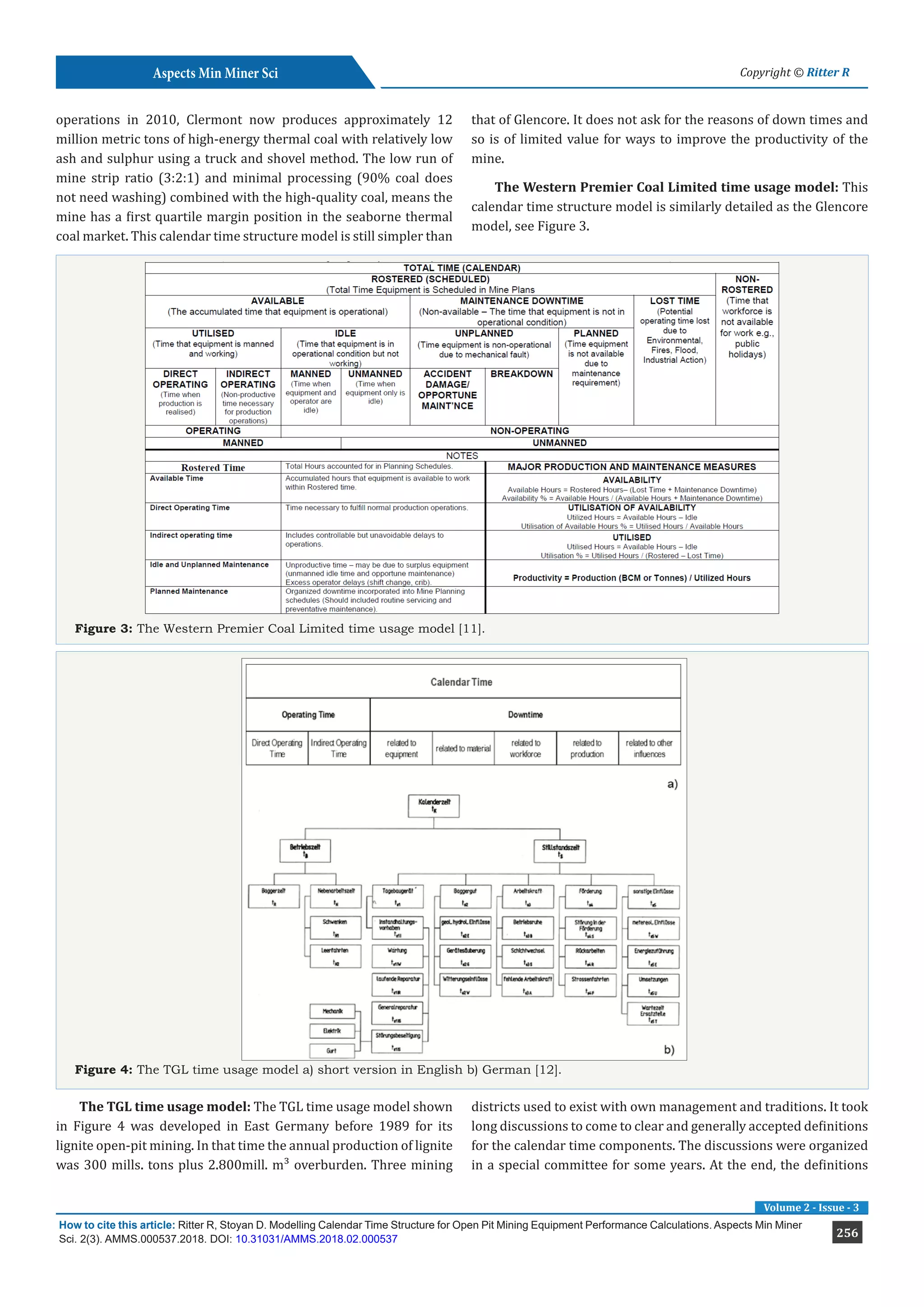 Modelling Calendar Time Structure for Open Pit Mining Equipment ...