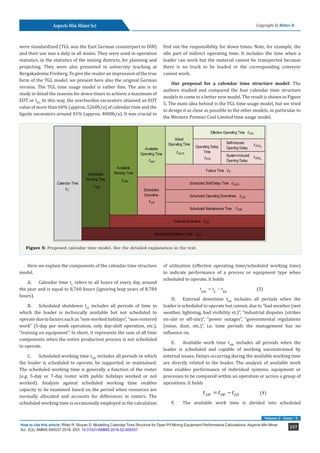 Modelling Calendar Time Structure for Open Pit Mining Equipment ...