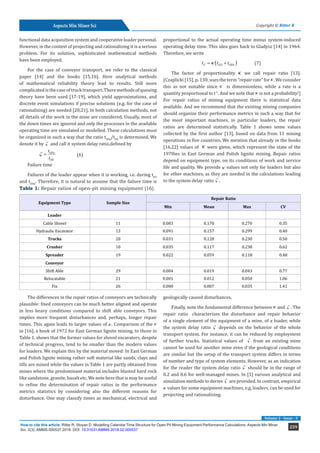 Modelling Calendar Time Structure for Open Pit Mining Equipment Performance Calculations | PDF ...