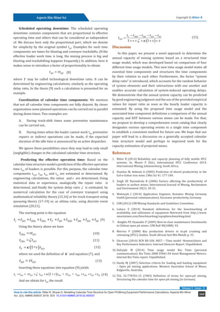 Modelling Calendar Time Structure for Open Pit Mining Equipment ...