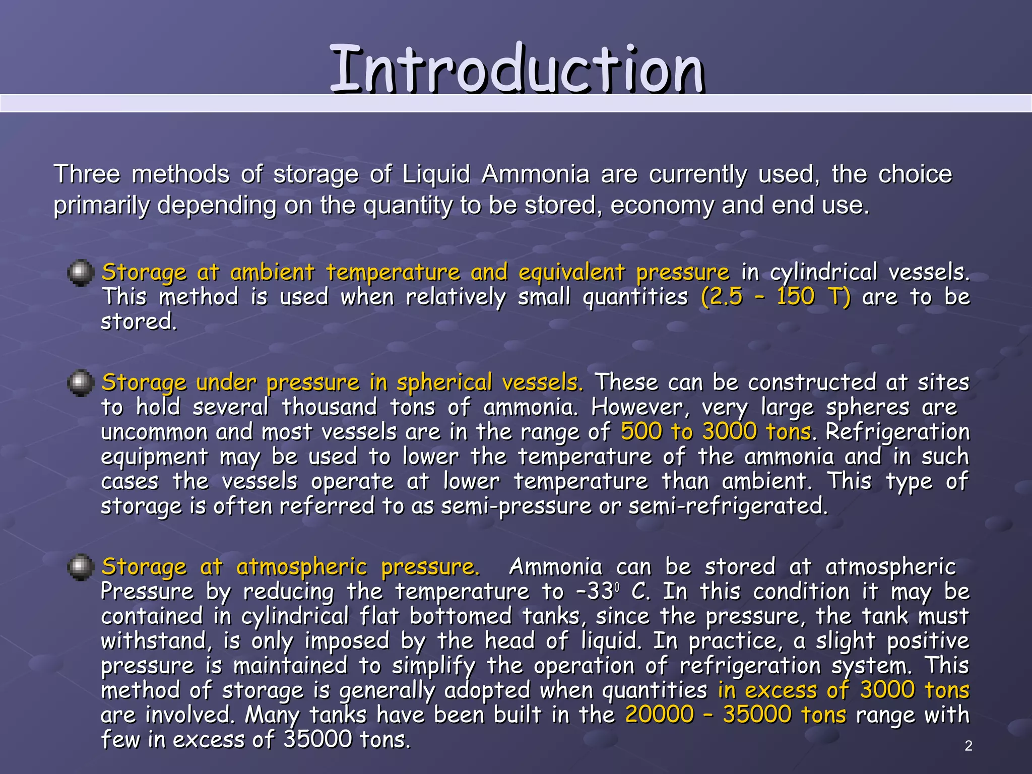 AMMONIA storage | PPT