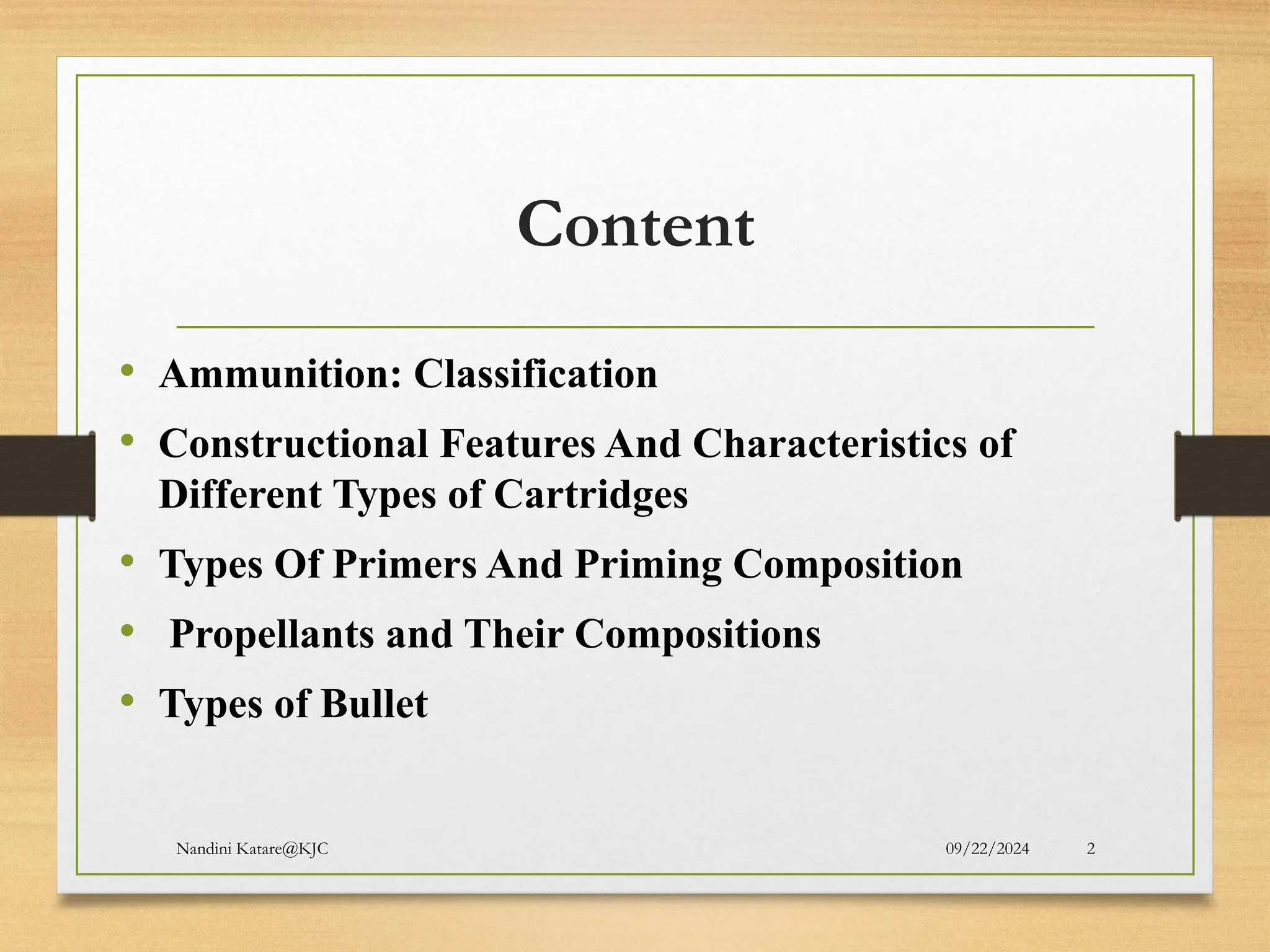 Ammunition: Composition, Types and Characteristics.pptx