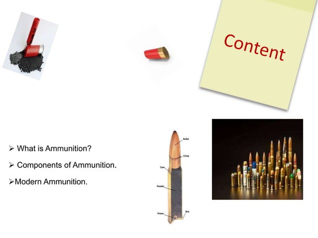 Ammunition and it's types and use in forensic ballistics | PPTX | Arms ...