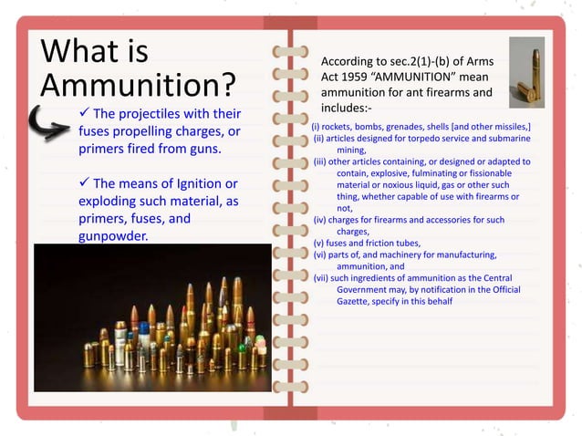 Ammunition and it's types and use in forensic ballistics | PPTX | Arms & Ammunition | Sensitive ...