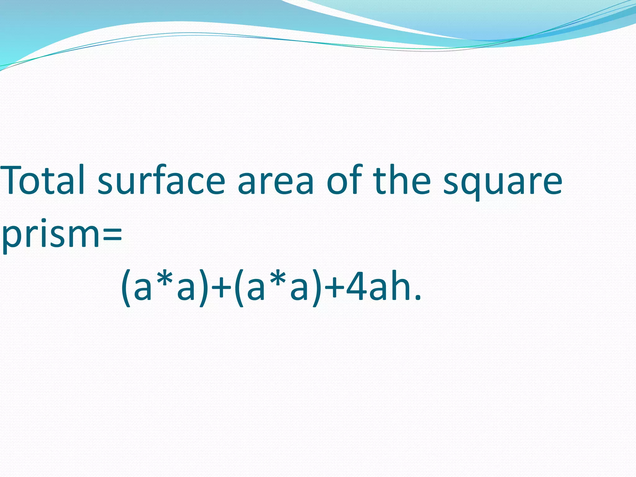 Total surface area of a square prism | PPTX