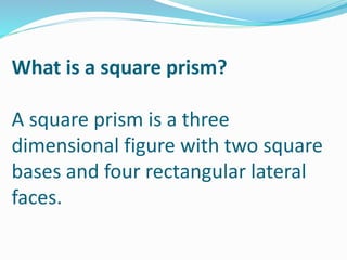 Total surface area of a square prism | PPTX