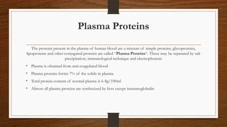 plasma proteins | PPTX