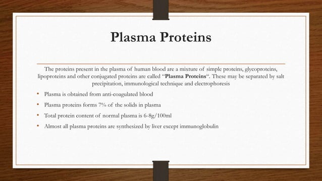 plasma proteins | PPTX