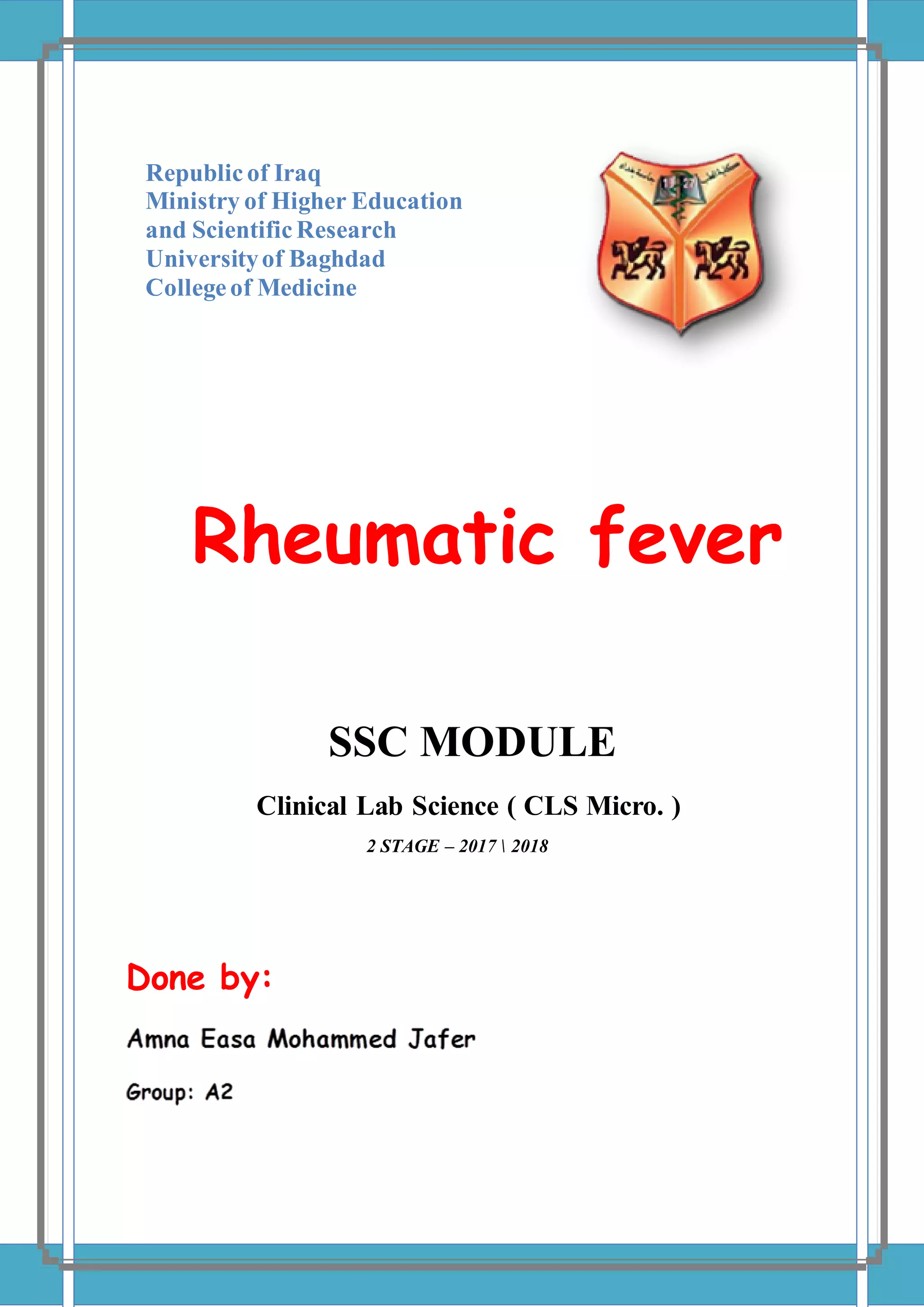 Rheumatic fever 2018 | PDF