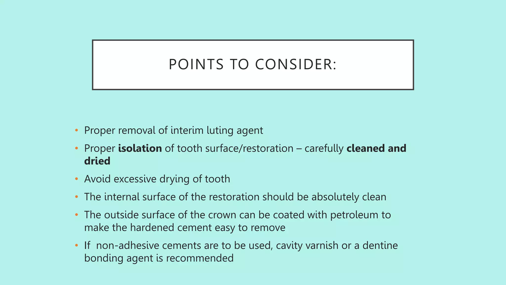 Preparation of tooth-surface before cementation | PPTX