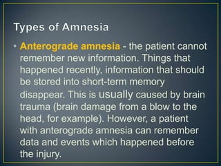 Anterograde Amnesia