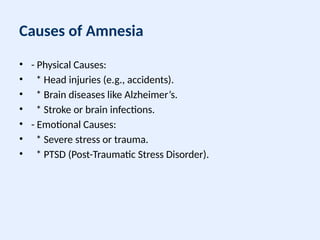 Amnesia_Presentation_Redesigned.pptx amnesia | PPT
