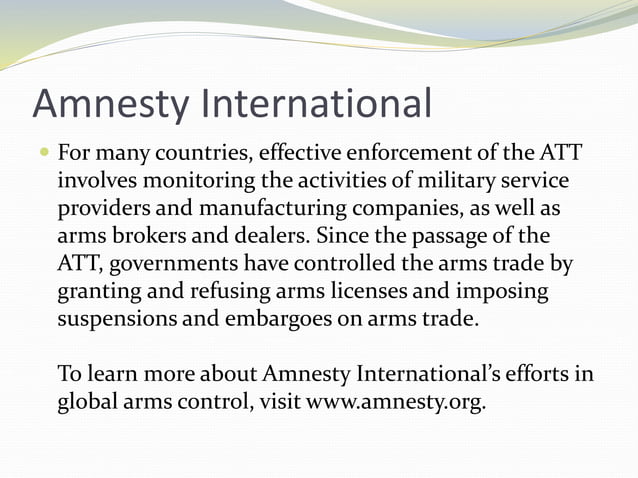 Amnesty International Addresses Global Arms Control | PPTX