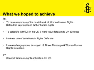 Suffragette spirit project - Sara Rydkvist, Amnesty UK | PPTX