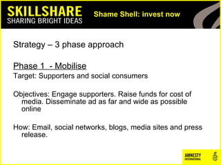Amnesty UK Shell fundraising campaign | PPT