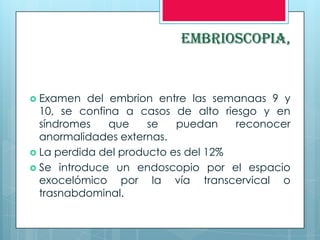 Amniocentesis (y otras técnicas prenatales) | PPTX