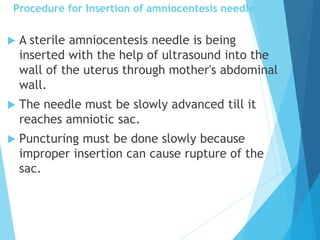Amniocentesis | PPTX | Pregnancy | Reproductive Health