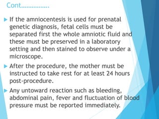 Amniocentesis | PPTX | Pregnancy | Reproductive Health