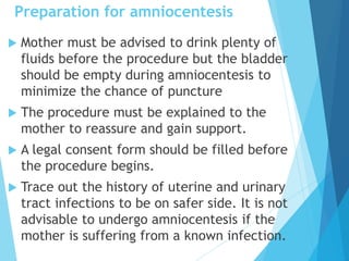 Amniocentesis | PPTX | Pregnancy | Reproductive Health