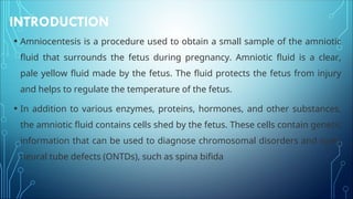 Amniocentesis is a detection process to embrionic | PPT