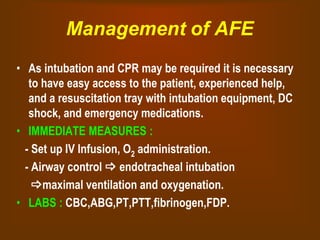 Amniotic fluid-embolism - Define, Sign, Symptoms, Etiology, Pathology ...