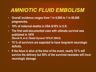 Amniotic fluid-embolism - Define, Sign, Symptoms, Etiology, Pathology ...