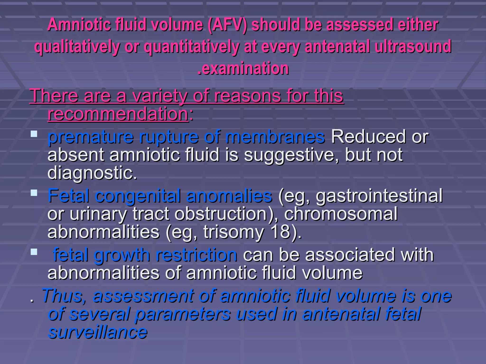 Amniotic fluid ultrasound | PPT