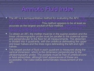 Amniotic fluid ultrasound | PPT | Pregnancy | Reproductive Health