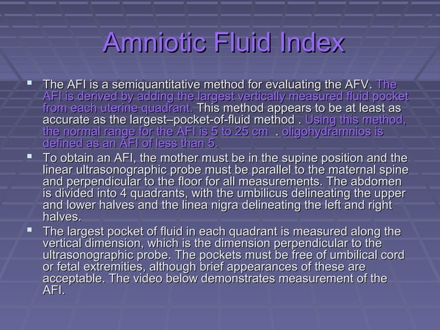 Amniotic fluid ultrasound | PPT | Pregnancy | Reproductive Health