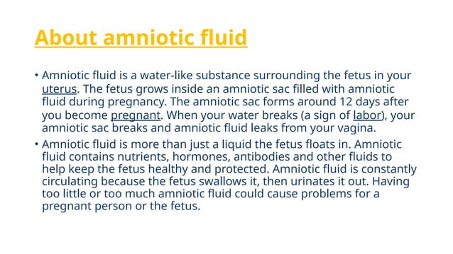 Amniotic fluid-Specimen handling and collection.pptx | Pregnancy ...