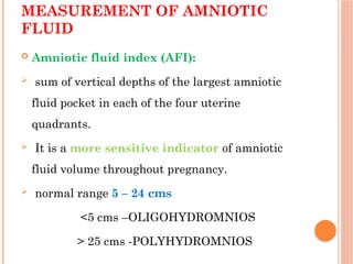 AMNIOTIC FLUID AND ITS DISORDERS in obgy | PPTX