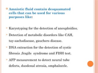 AMNIOTIC FLUID AND ITS DISORDERS in obgy | PPTX