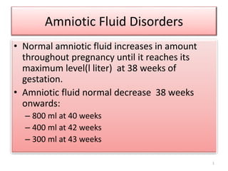 Amniotic Fluid Levels Chart