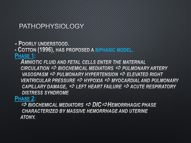 Amniotic Fluid Embolism [AFE] Approach to Management | PPT